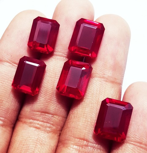 8 to 10 Ct Natural Ruby Emerald Cut Excellent Loose Gemstone Certified Pair R256 | eBay Australia