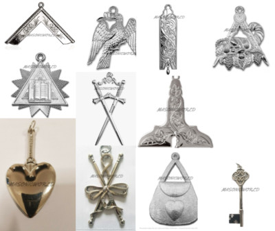 MASONIC REGALIA JEWELS MASONIC CRAFT OFFICER COLLAR JEWELS (ALL RANKS ...