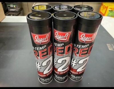 SUPER S (LOT OF 6) HI-TEMP RED LITHIUM GREASE #2 WHEEL BEARING ...