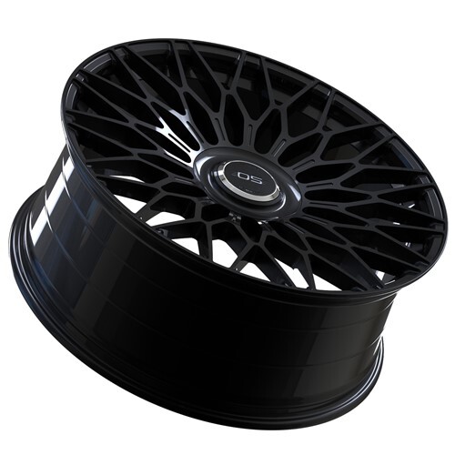 SET OF (4) OS WHEELS FF01 Flow Forged 24x10 5x127/5x130 +30 Gloss Black ...