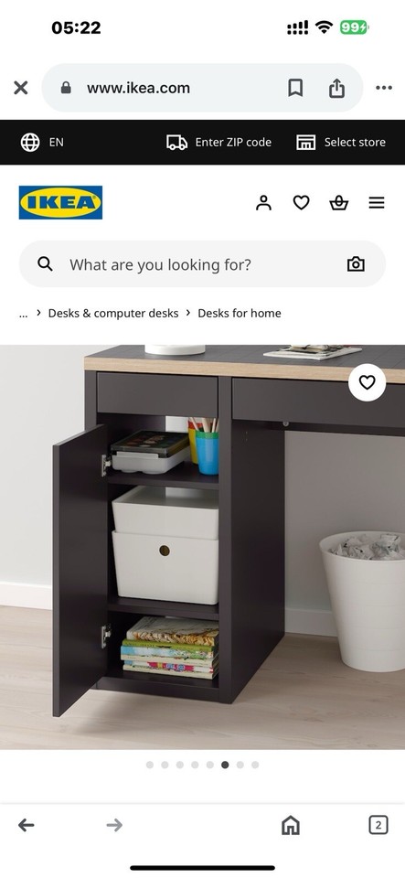 Red micke desk ikea | eBay UK