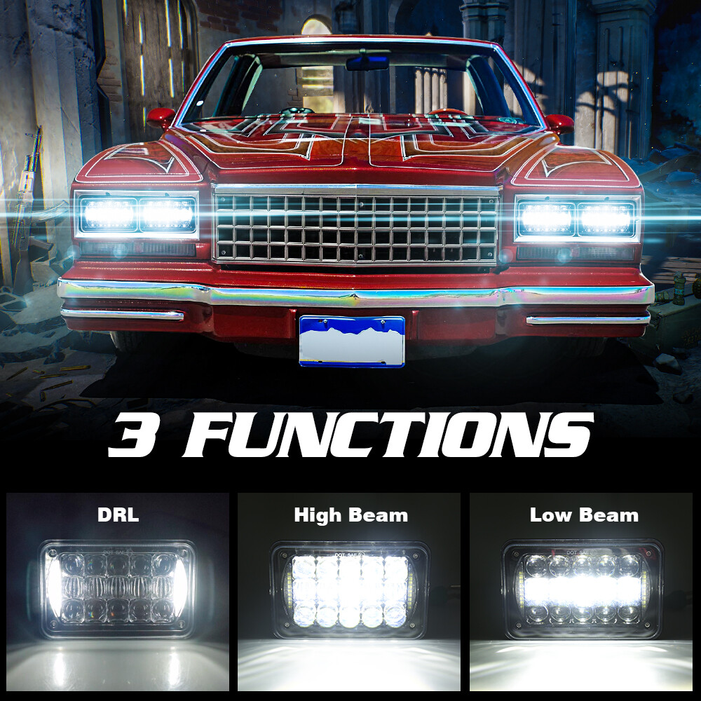 1995-1997 Chevrolet S10 Halo 4x6" INCH LED Headlights Hi+Lo Beam & DRL ...