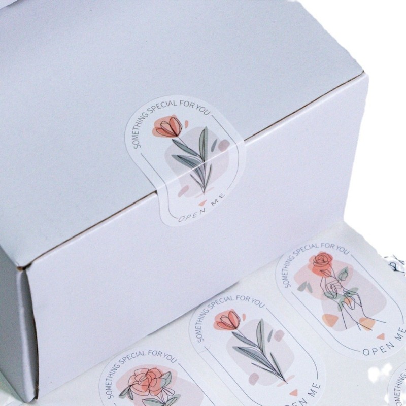Flower Seal Sticker Adhesive Wrapping Label Rectangular Label for Seal ...