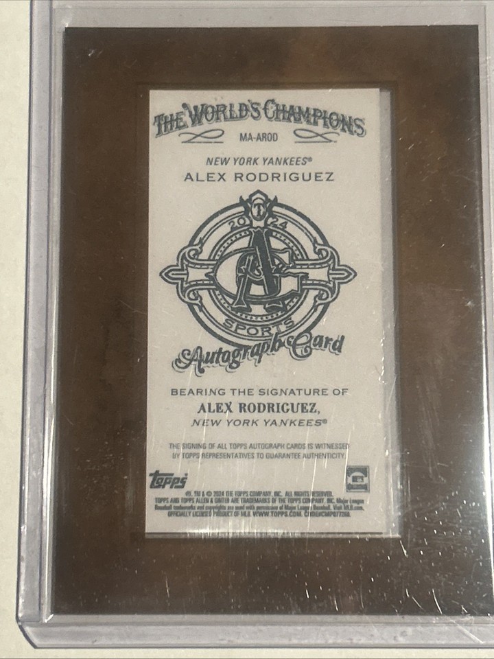 2024 Topps Allen & Ginter Alex Rodriguez Mini Baseball Auto #MA-AROD ...