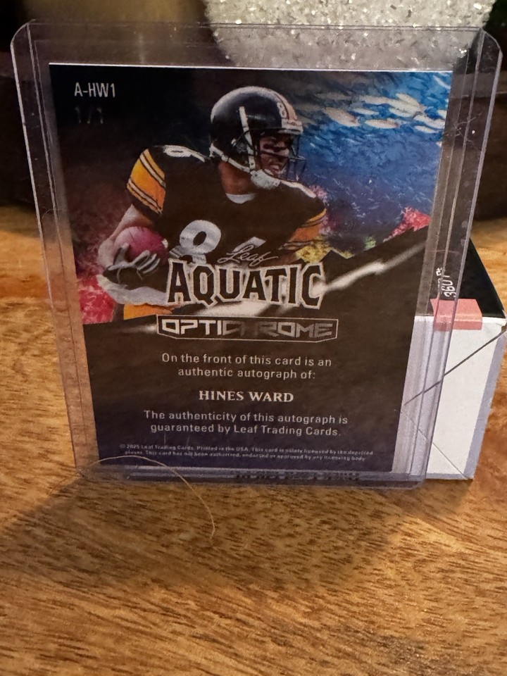 2025 Leaf Optichrome Hines Ward Aquatic 1/1 Auto Autograph Card ...