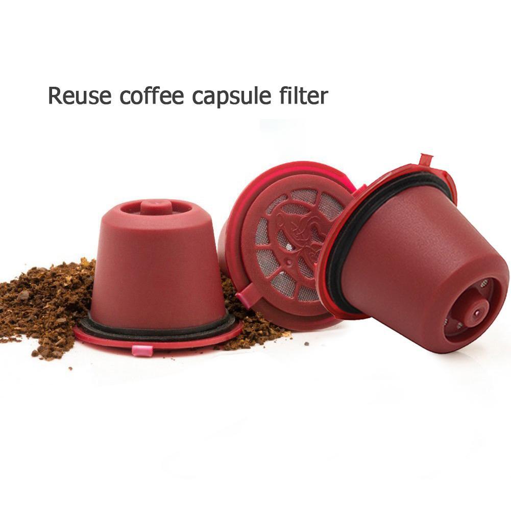 Reusable Refill Coffee Capsule Filter Shell for Nespresso Machine (Red ...