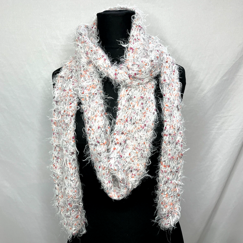 Multicolor Fluffy Long Scarf Boa Furry Fringe White | eBay