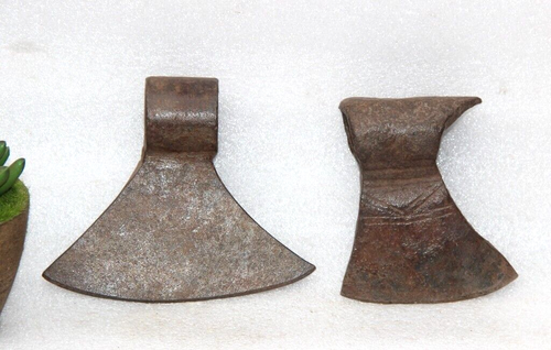 1850's Antique 2PC Hand Forged Solid Iron Axe Head Nice Shape- 12 | eBay