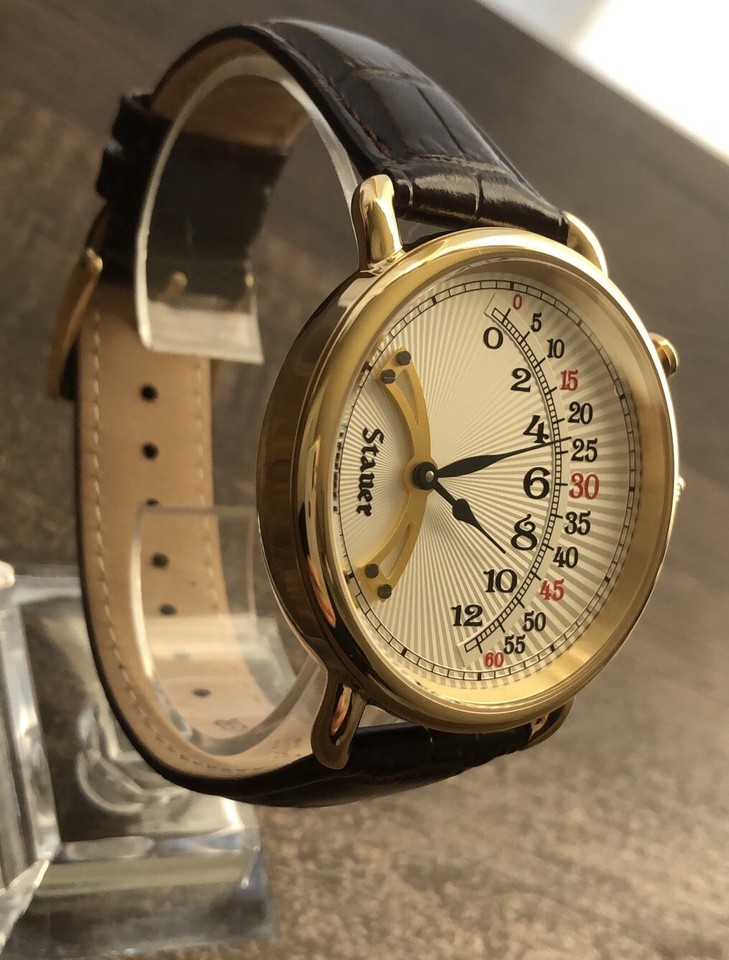 STAUER MYSTERY JUMP CRAZY HOUR WATCH, RETROGRADE COOL UNIQUE BEAUTIFUL ...