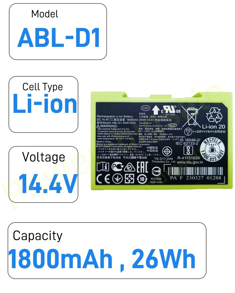 Genuine ABL-D1 Battery For iRobot Roomba e5 e6 i1 i2 i3 i4 i5 i6 i7 i8 ...