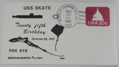 USS Skate (SSN 578) 25th birthday December 23 1982 Groton Connecticut ...