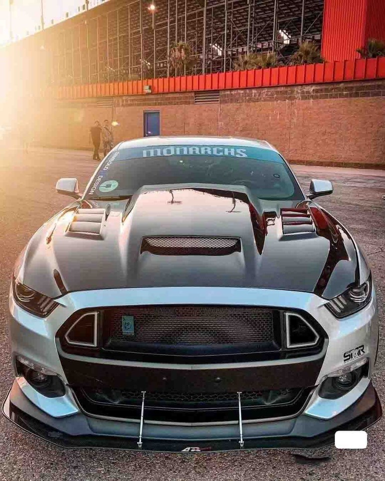 for 2015-2025 Mustang Ford GT style vented Carbon Fiber Hood Bonnet ...