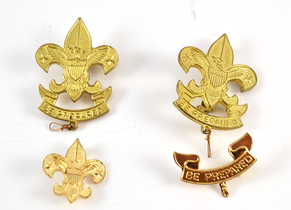 Boy Scouts Be Prepared Pins and Tenderfoot Pin - total lot of 4 Parent ...