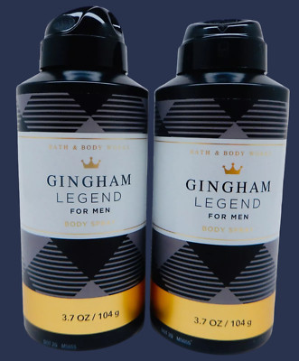 2X Bath and Body Works GINGHAM LEGEND Deodorizing Body Spray for Men 3 ...