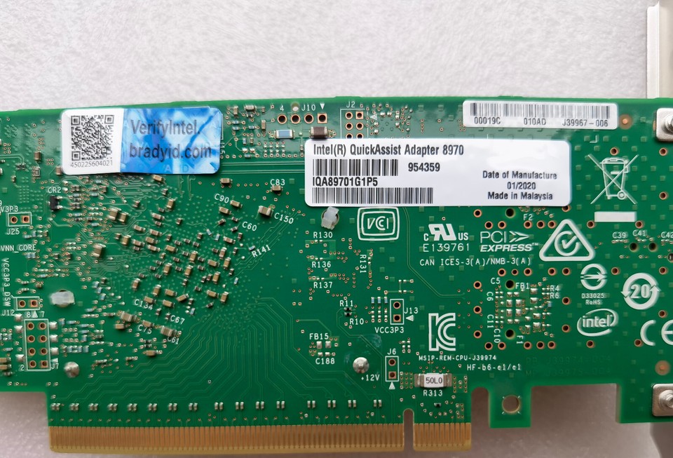 Intel QuickAssist Adapter 8970 QAT Accelerator x16 100Gb IQA89701G1P5 | eBay