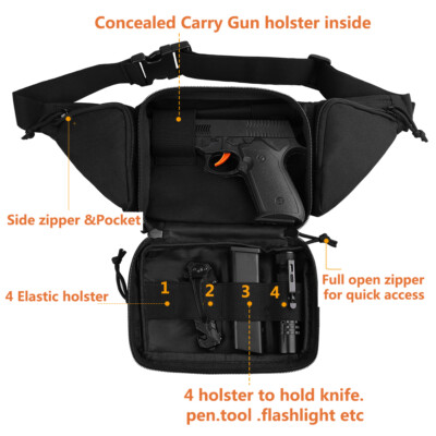Tactical Waist Bag Concealed Gun Carry Pouch Military Pistol Fanny Pack ...