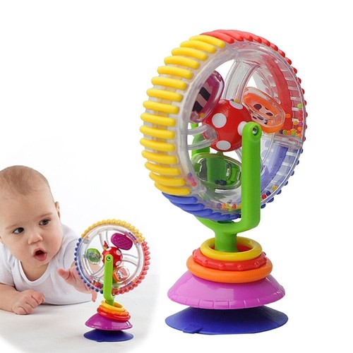 Colorful Infant Kid Toys Rainbow Ferris Wheel Rotate Windmill Suction ...