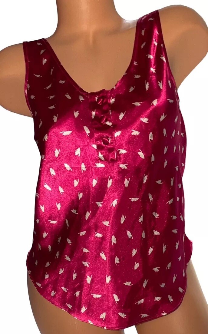 Victoria's Secret Gold Label Pink Shiny Satin Cami Camisole Nightie ...