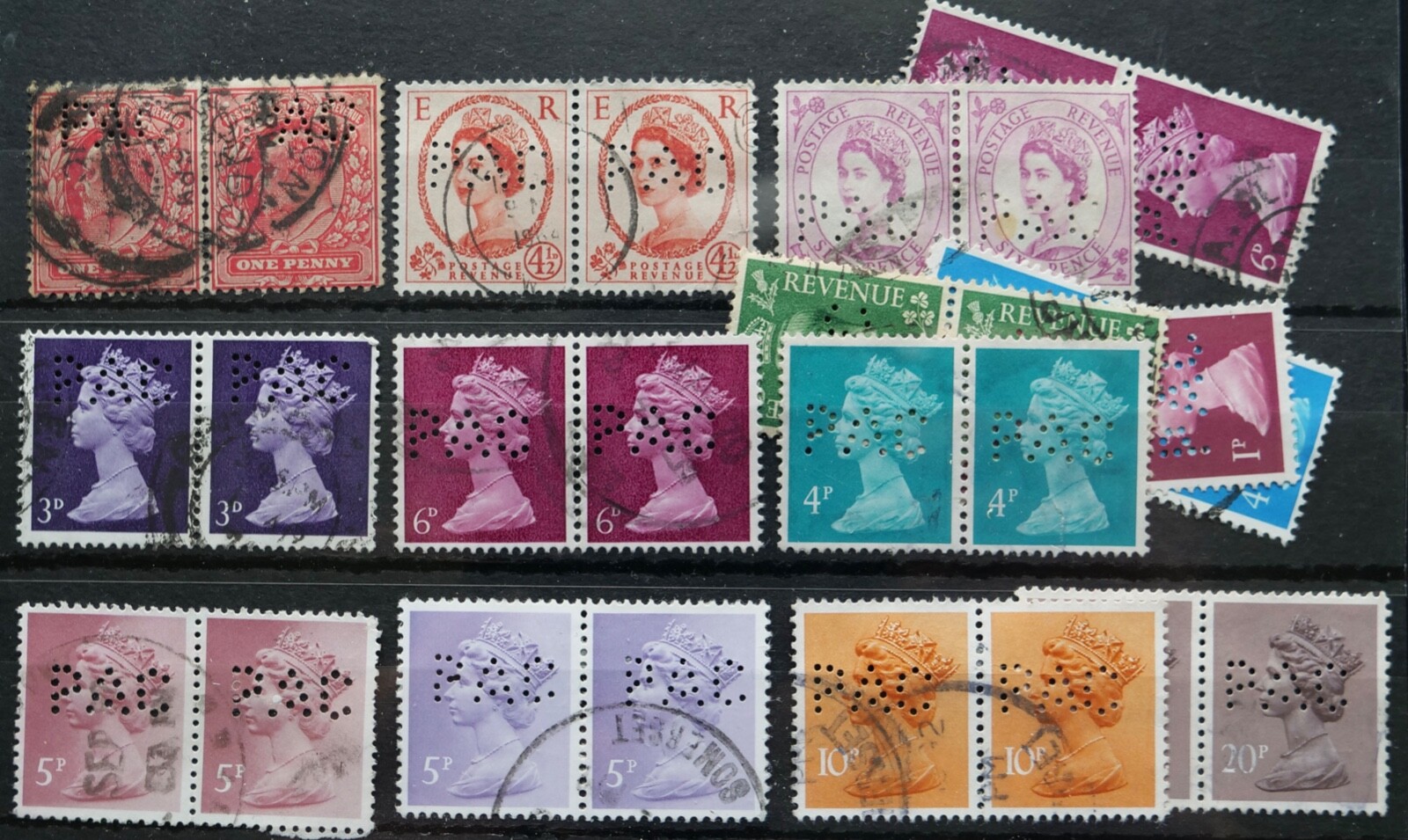 GB Stamps, Perfin collection, 'PAC' - 14 pairs - P015 | eBay