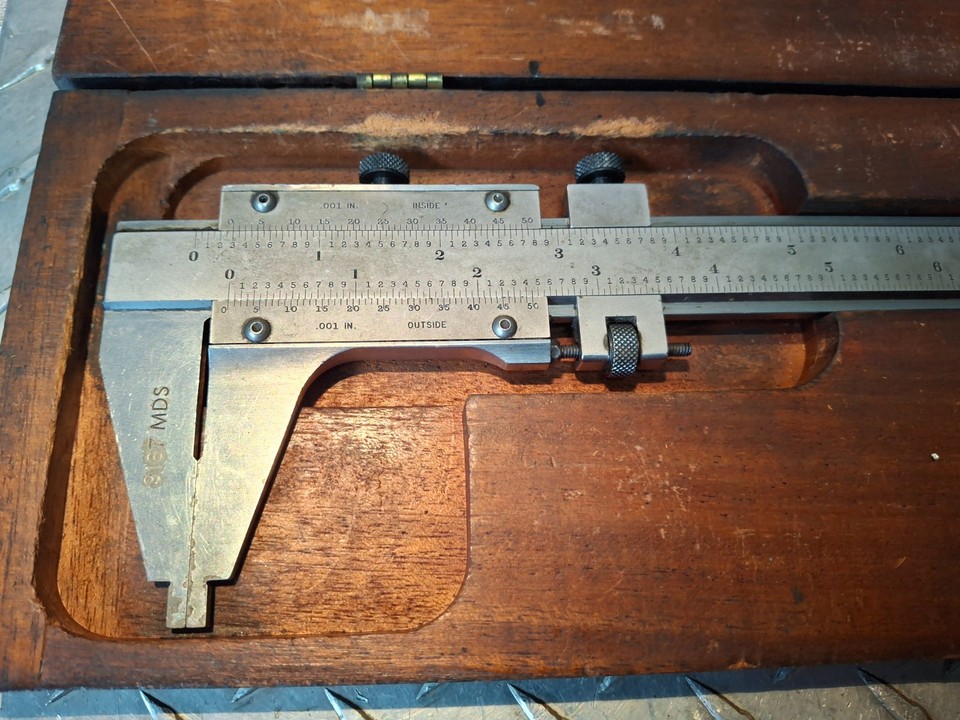 Starrett #123 Master Vernier Caliper 14" .001" With Wooden Case | eBay