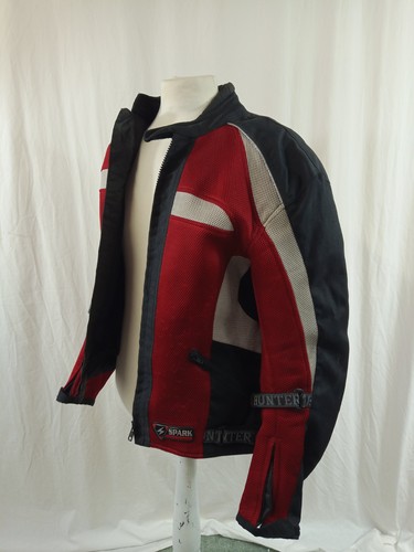 Hunter Class Motorcycle Jacket Size 2XL Black Red White Padded Zip ...
