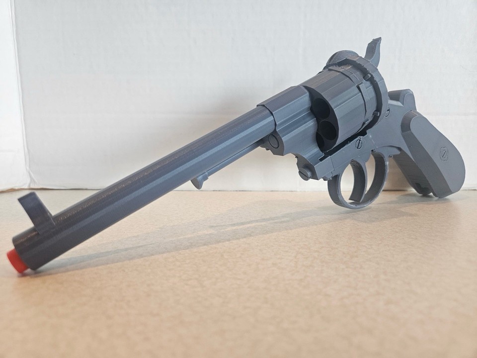 3d Printed Lefaucheux M1858 Revolver Prop Pistol Grey Fully Assembled 1 ...