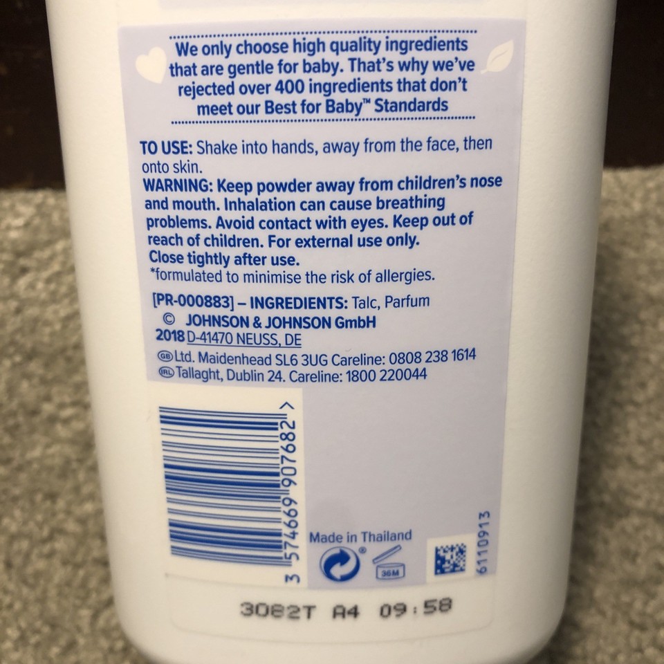 Johnson's Baby Powder Silky Soft Skin W/ Talc, Hypoallergenic, 17.6oz ...