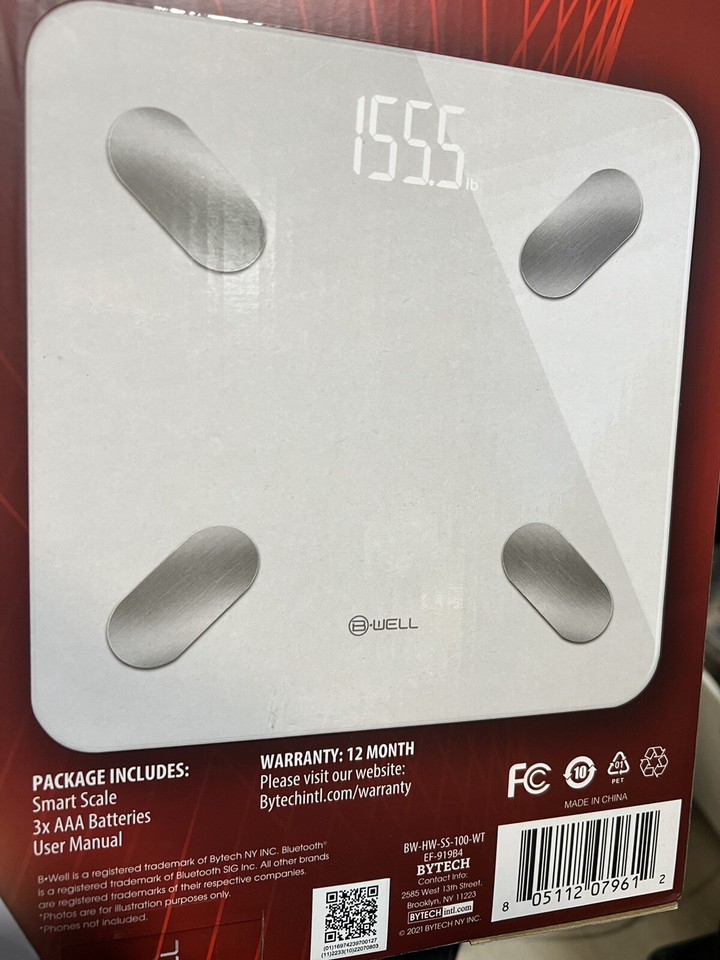 B Well Bluetooth Smart Scale weight scale LED Display Glass Platform ...