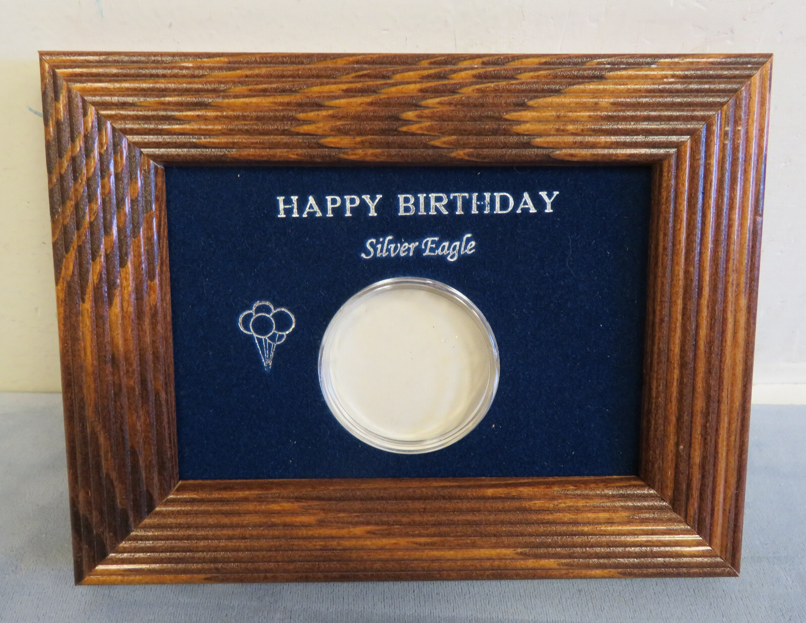 Silver Eagle "HAPPY BIRTHDAY" Oak Frame. NO COIN | eBay