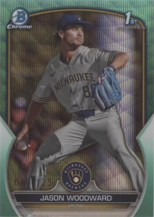 2023 Bowman Draft - Chrome Jason Woodward #BDC-97 Aqua Wave Refractor ...