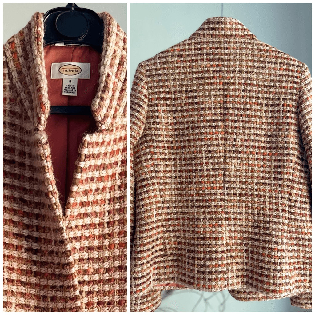 100% Wool Talbots Tweed Textured Multicolored Blazer … - Gem