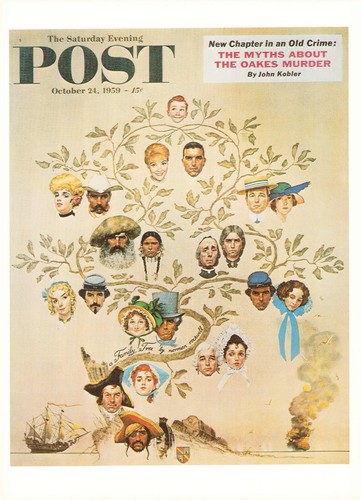 1959 OCT 24 Family Tree NORMAN ROCKWELL SATURDAY EVENING POST COVER ART ...