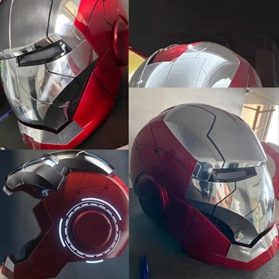 US Iron Man MK5 Cosplay Helmet Wearable Voice-control Sounds & LED Eyes ...