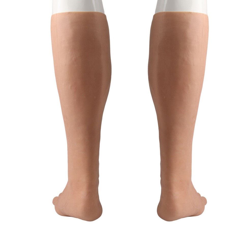 1 Pair Highly Simulated Skin Silicone Prosthesis Foot Sleeve Leg Cover ...