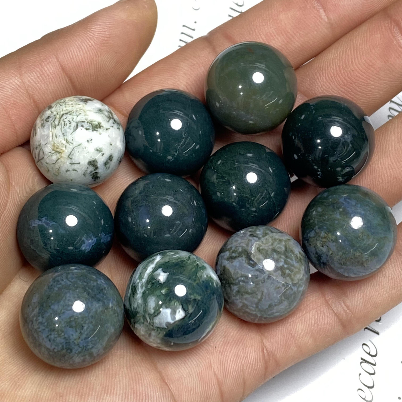 10pc Wholesale Natural Aquatic agate Ball Quartz Crystal Reiki Healing ...