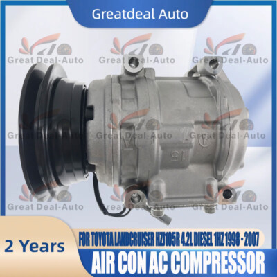Air Con AC Compressor for Toyota Landcruiser HZJ105R 4.2L Diesel 1HZ ...