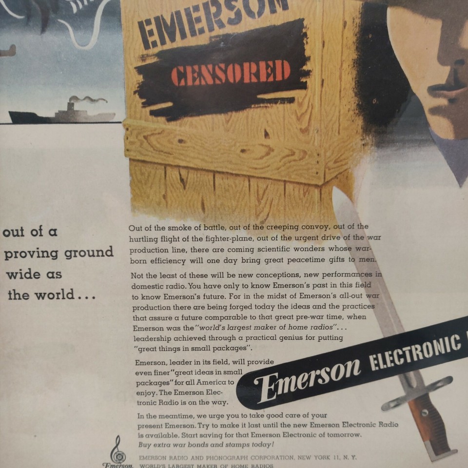 As Vintage Print Advertisement Ad 1943 Emerson Electronic Radio | eBay