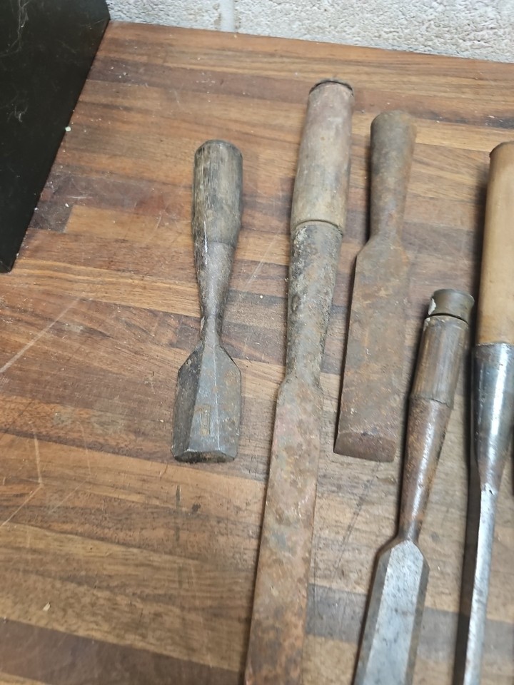 K466- Lot of Vintage Antique Wood Chisels Some AS IS NEED TLC - Stanley ...