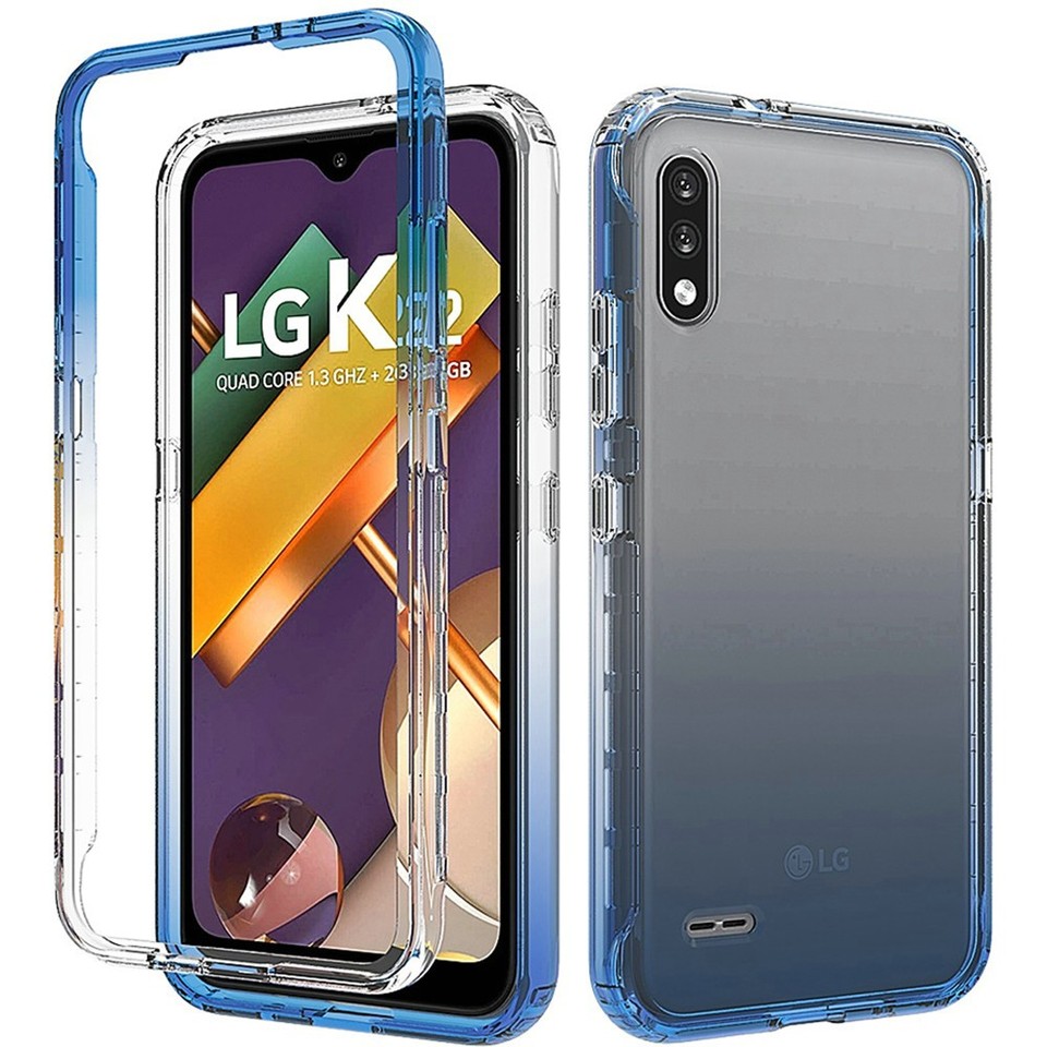 GSA Two-Tone Gradient Bumper Case for LG K22 & K32 - Clear/Blue | eBay
