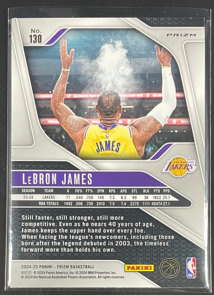 2024-25 LeBron JAMES Green Ice Panini Prizm Basketball Los Angles ...