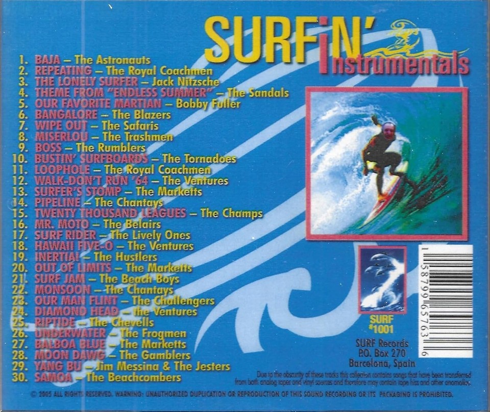 Various Artists Surfin' Instrumentals: 30 Wet And Wild Tracks (CD) | eBay