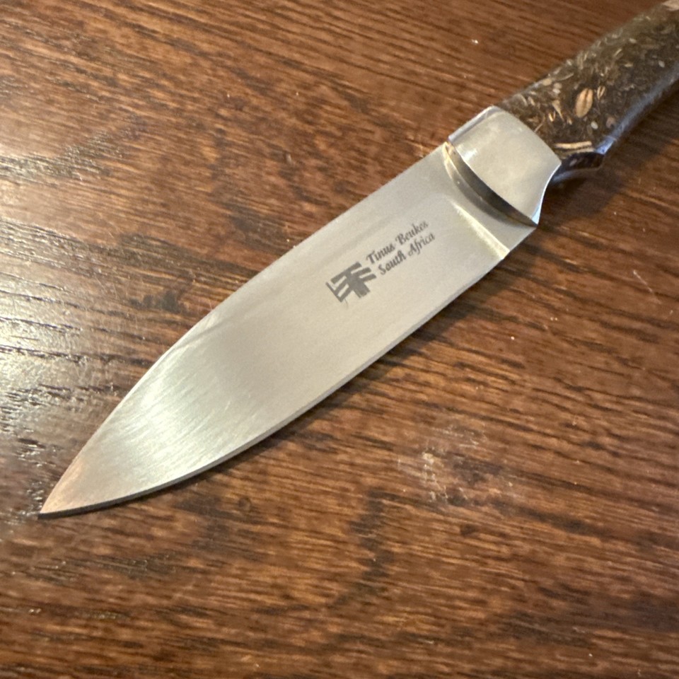 Tinus Beukes Custom Hunter Fixed Blade Knife with Sheath South Africa ...