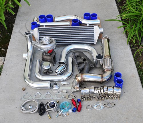for Civic B16 B18 Bolt-On Turbo Kit Polish Intercooler Pipe SQV bov ...