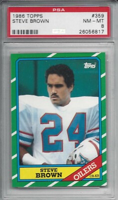 1986 Topps #359 Steve BROWN - PSA 8+++ Oilers | eBay