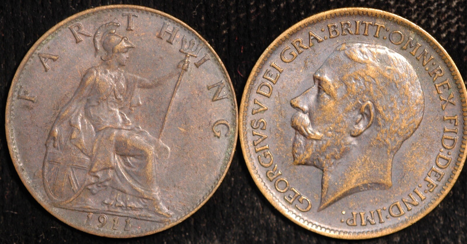 Farthing 1911 - 1936 George V EF-UNC Some Red Lustre Choose Your Date ...