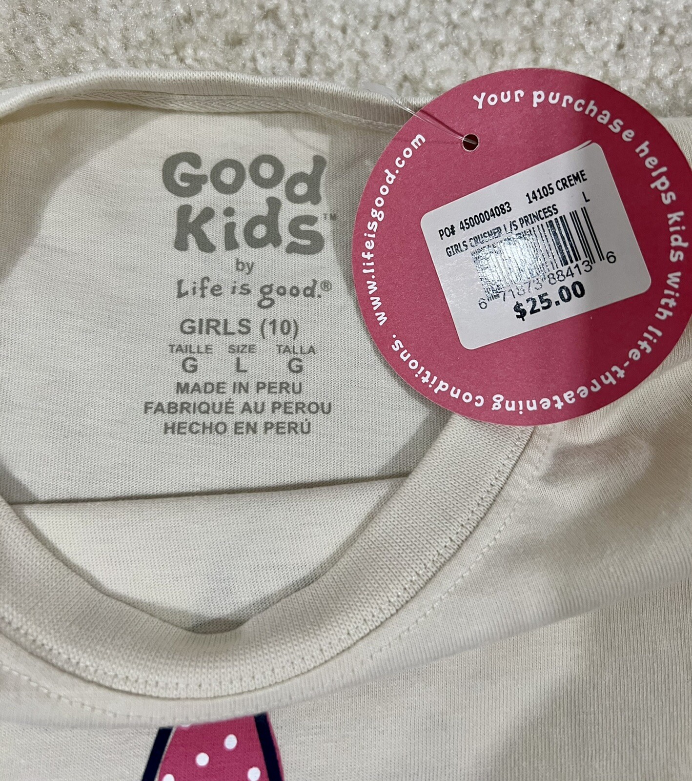 NWT Life is Good Girls Size Large (10) Long Sleeve “Princess” Shirt | eBay