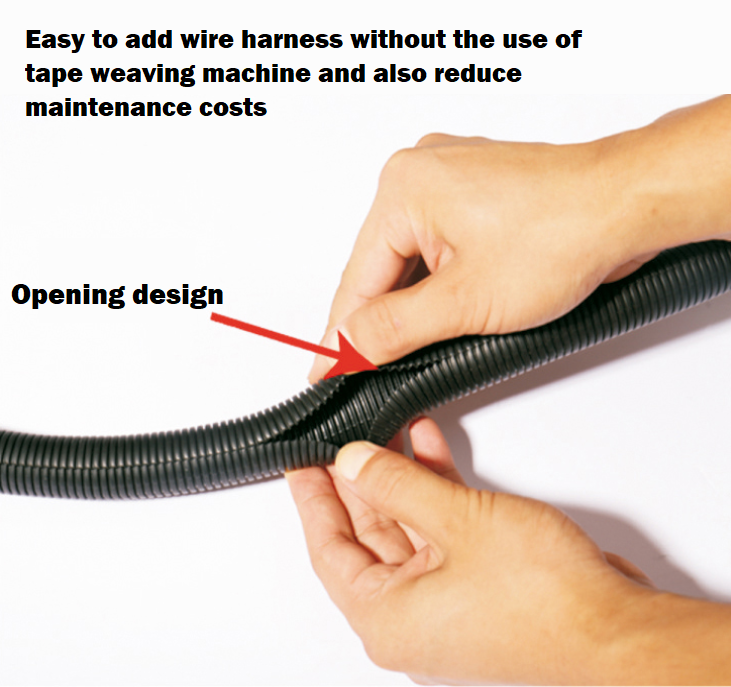 Split Sleeve Wire Loom Tubing Black Cord Cable Harness Protector ...