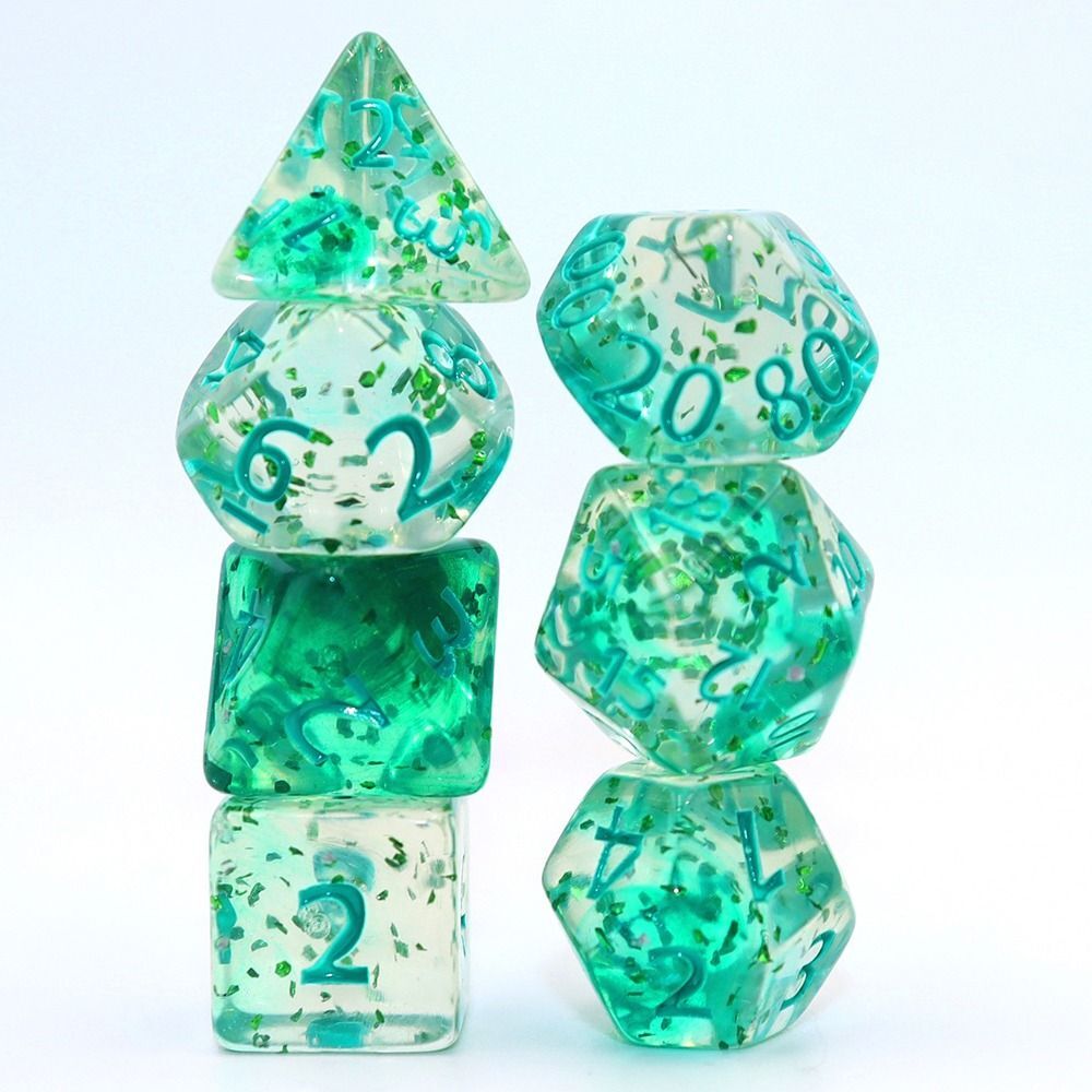 7Pcs/set D4 D6 D8 D10 D12 D20 DND Dice Transparent Game Dice TRPG DND ...
