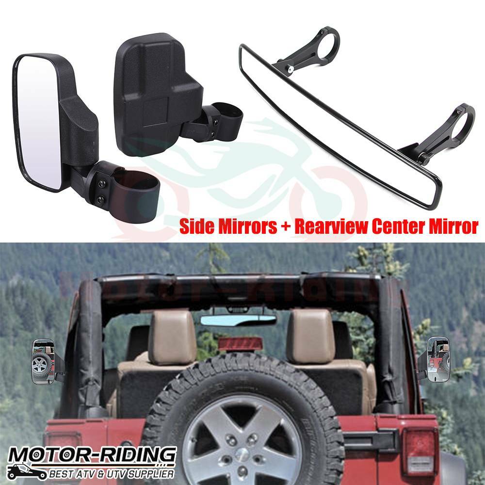 1.75" UTV Wide Rear View Mirror + Side Mirrors For Polaris RZR XP 4 ...