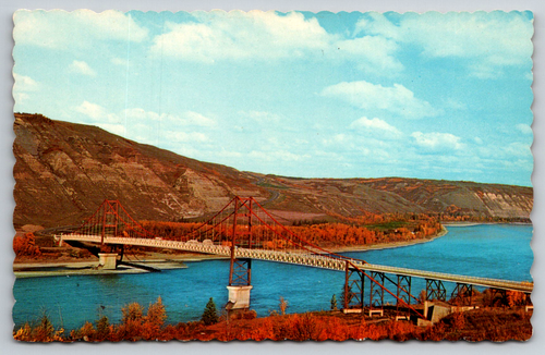 Dunvegan Bridge Peace River Suspension Bridge Canada Vintage Postcard ...